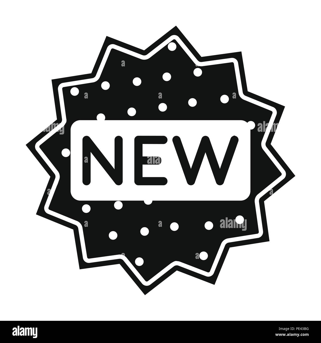 Nouvelle icône de style noir isolé sur fond blanc. Illustration vecteur ...