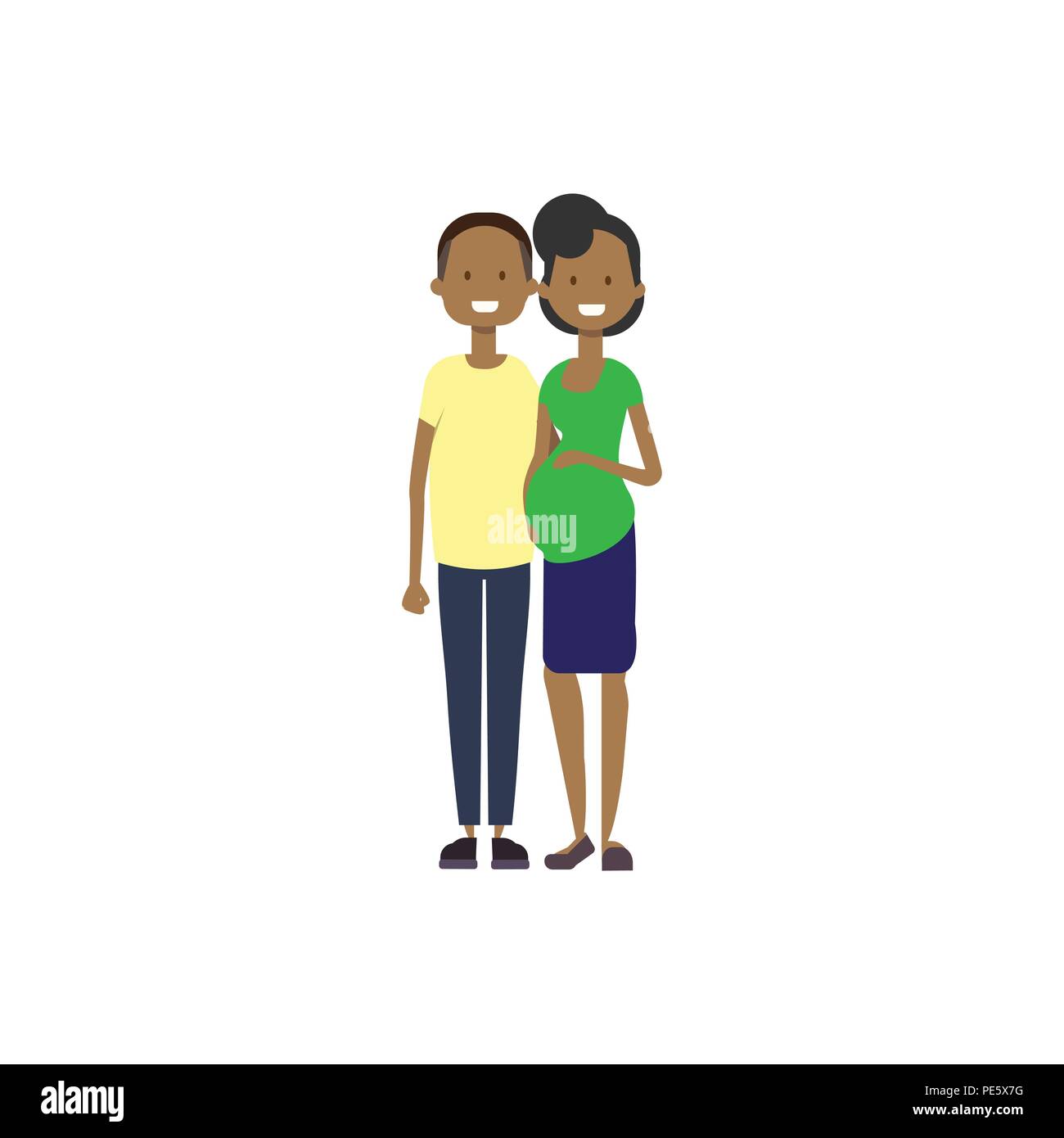 Grosse femme noire enceinte Banque d'images vectorielles - Alamy