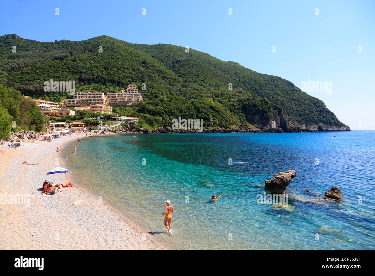 Plage d'Ermones, Corfou, Grèce, Europe Photo Stock - Alamy