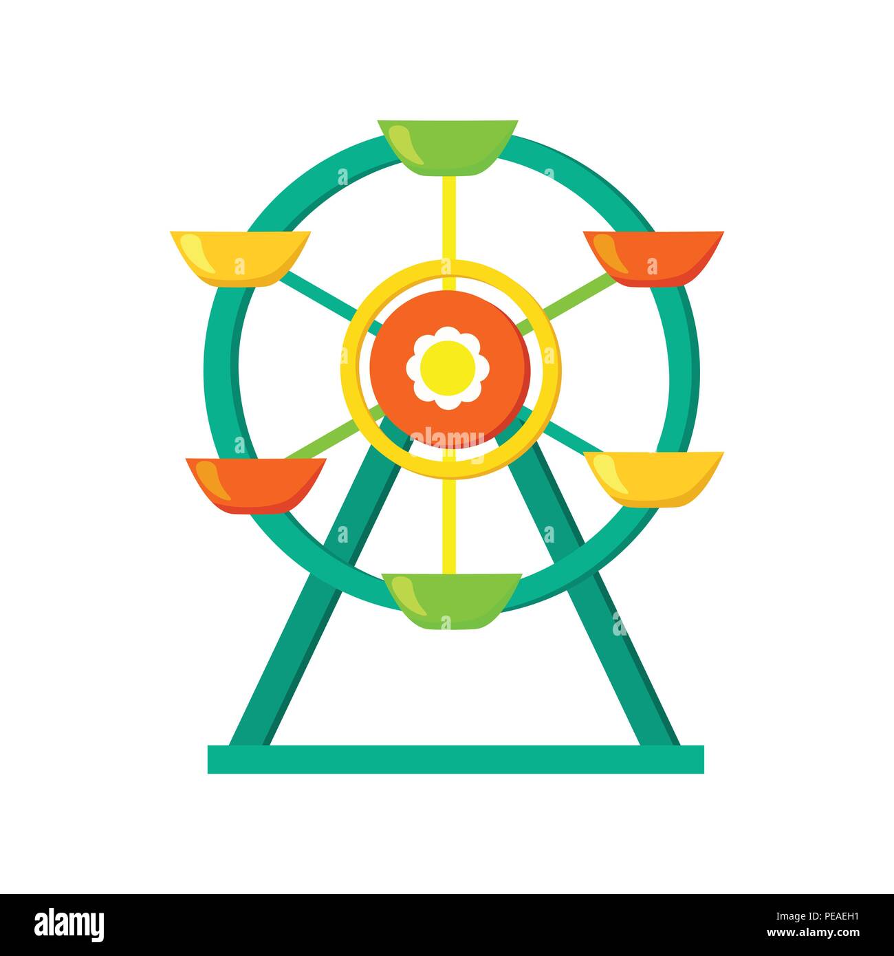 Grande roue en icône cartoon style isolé sur fond blanc. Jardin jeu d ...