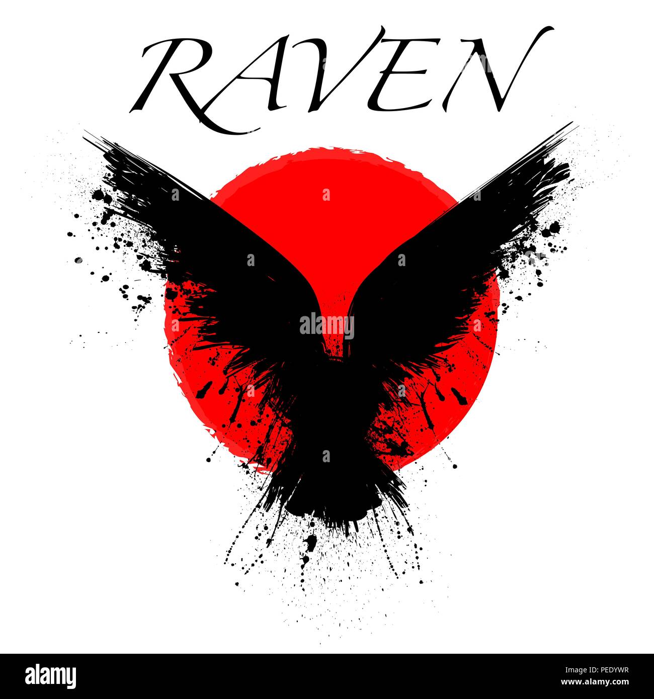 Grunge raven vector silhouette Banque de photographies et d’images à ...