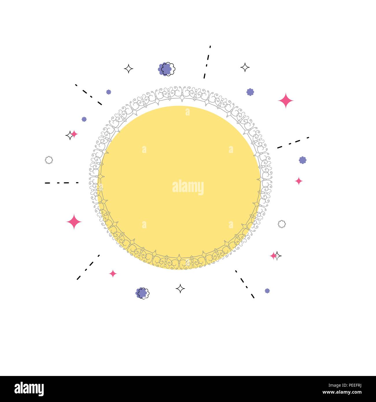 Forme arrondie avec des décorations géométriques. Memphis style. Pour l ...