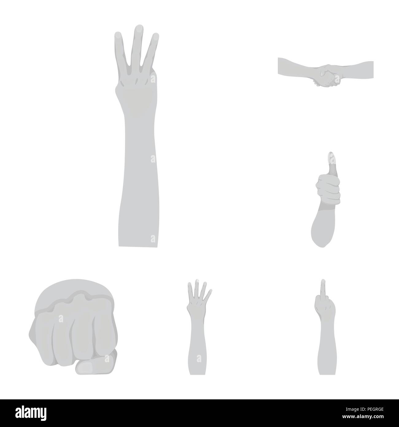 Les gestes et leur signification des icônes monochromes dans set ...