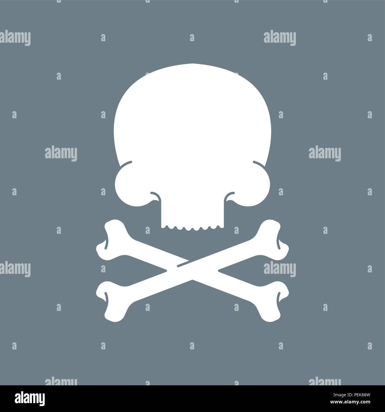 Crâne et os. mort symbole. Squelette tête de mort. Vector illustration Image Vectorielle Stock ...