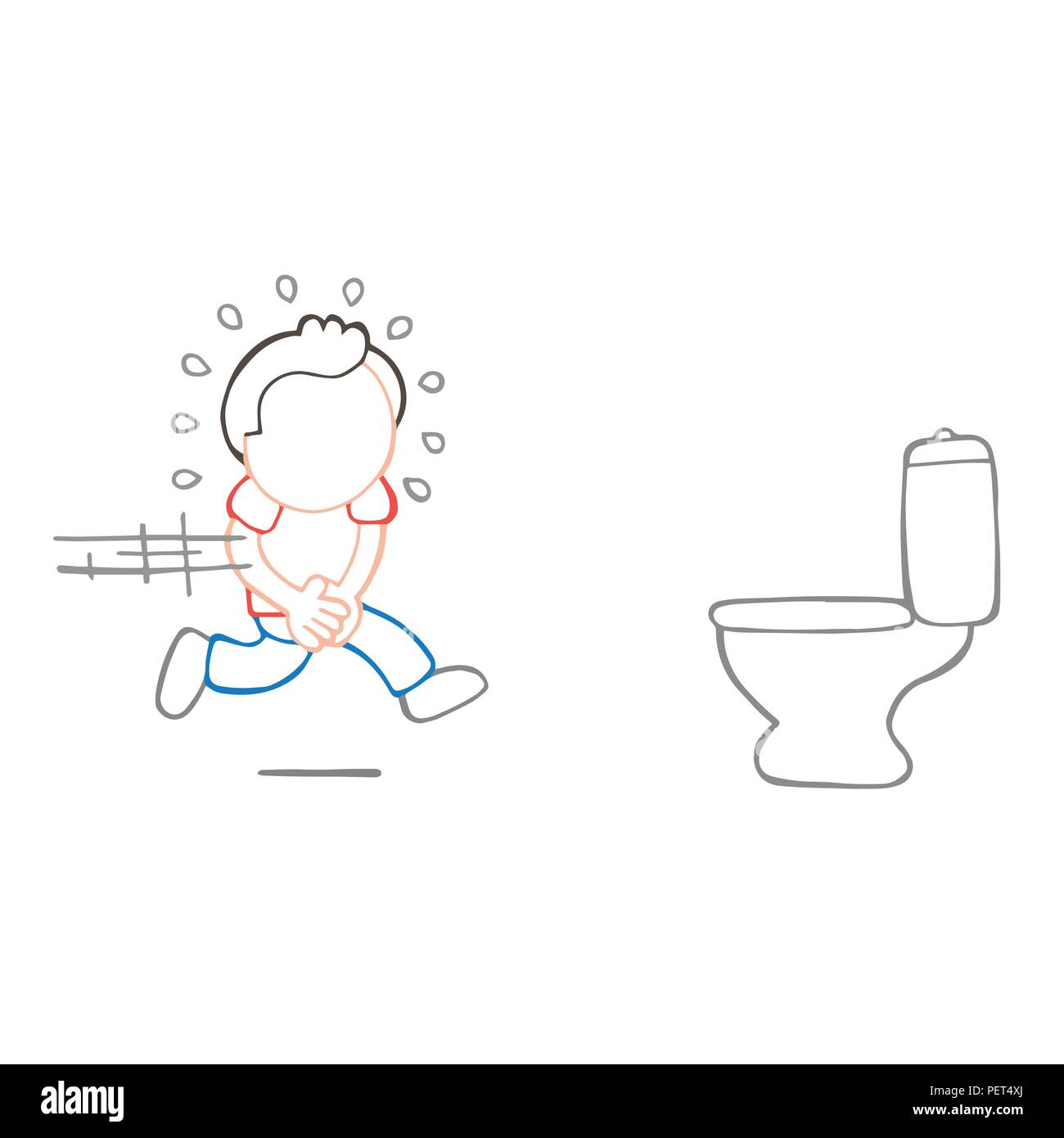 Vector hand-drawn cartoon illustration de l'homme qui court de faire ...