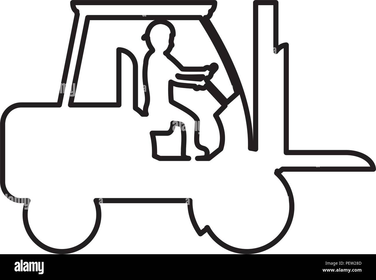 Pictogramme en ligne avec un chariot élévateur à l'entretien de l ...