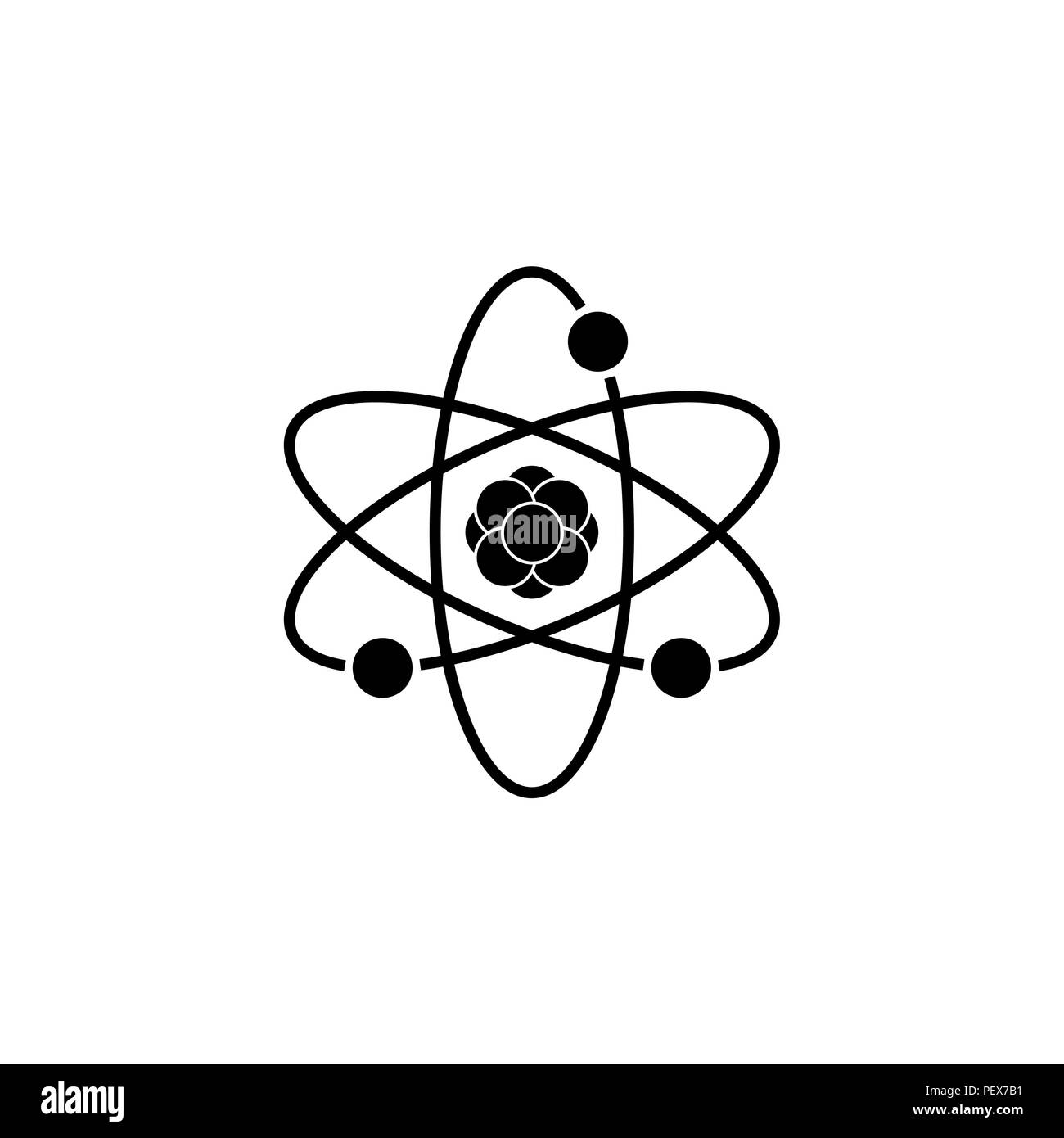 Le pictogramme de l'atome. vector illustration noir sur fond blanc ...