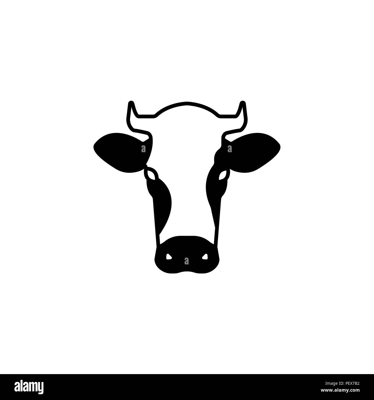 L'icône de vache. vector illustration noir sur fond blanc Image ...