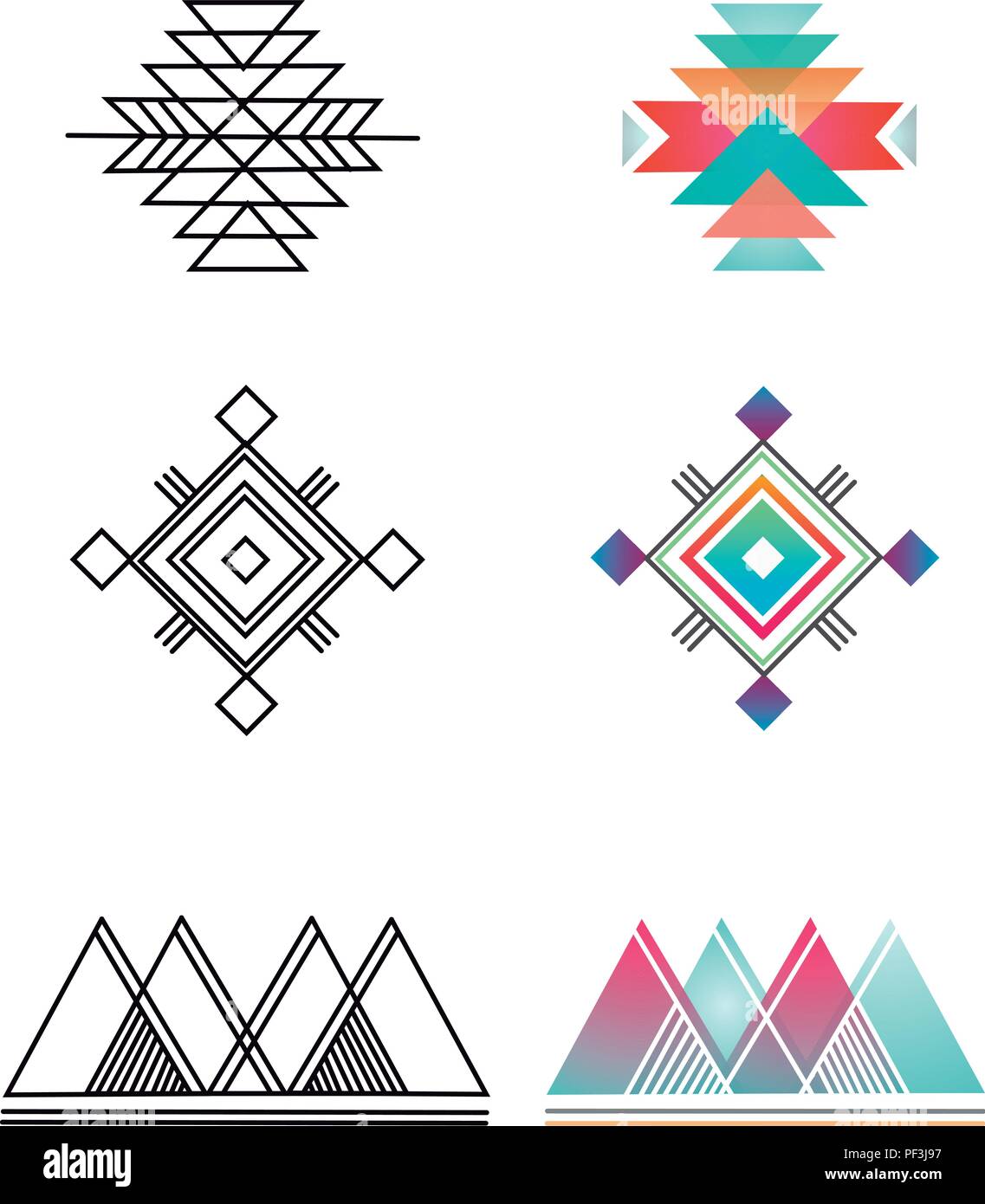 Hand drawn vector illustration ou dessin de certains symboles ...