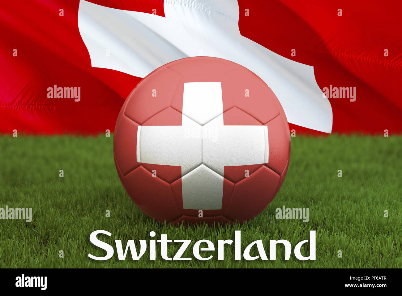 L'équipe de football suisse ball le grand stade l'arrière-plan. La ...