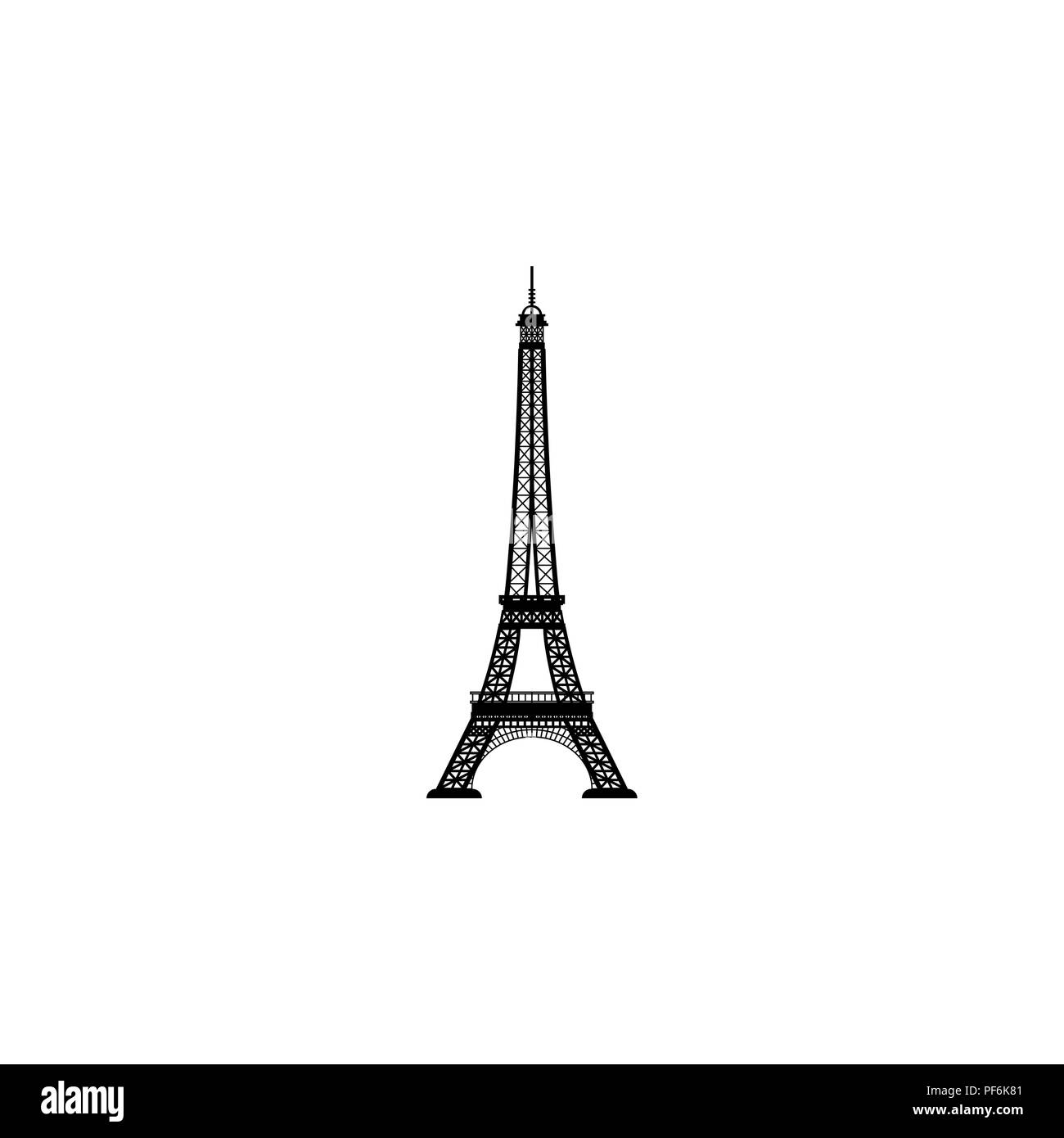 Tour Eiffel vector black on white background Image Vectorielle Stock ...
