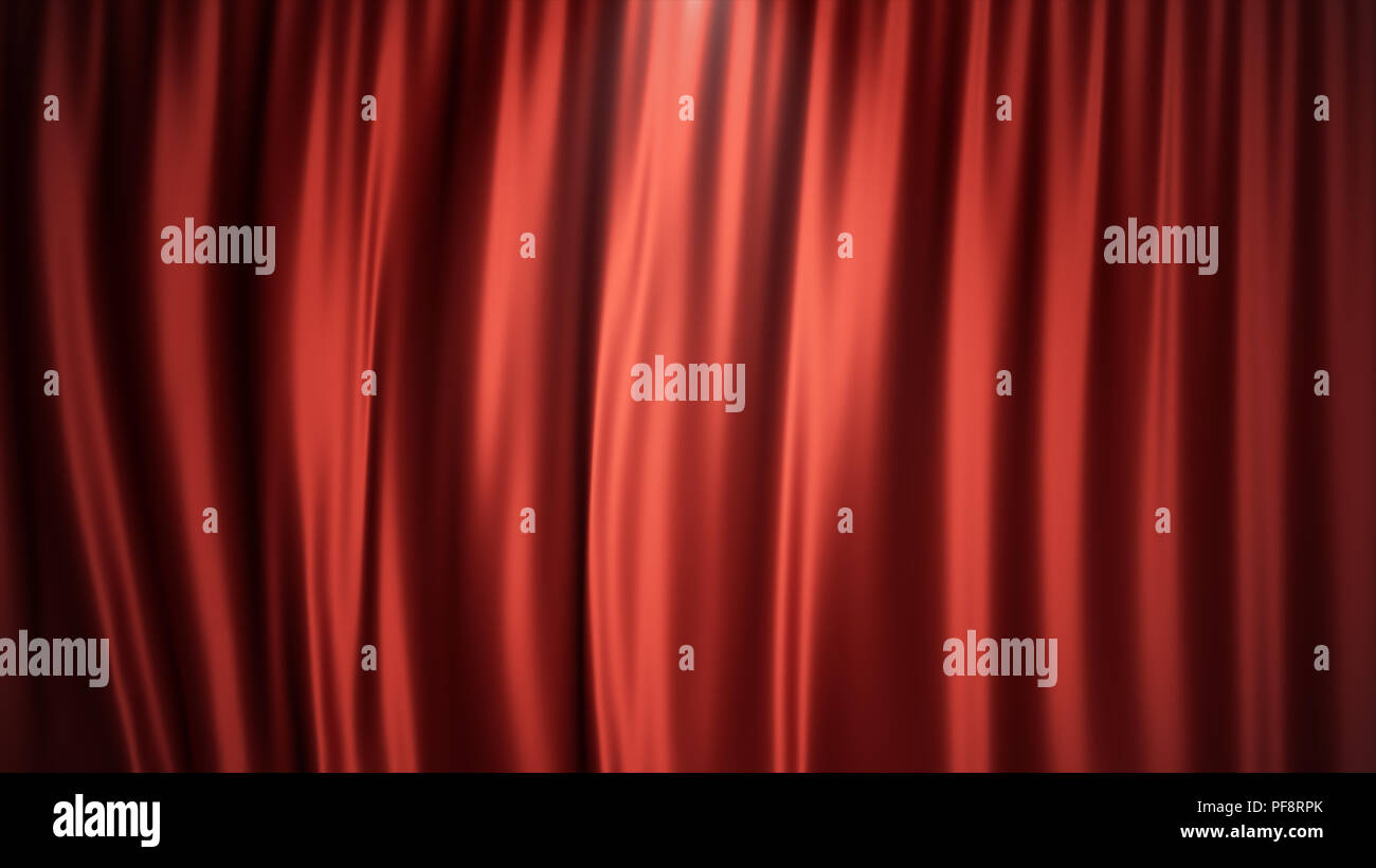 Illustration 3D de rideaux en velours de soie rouge luxe décoration ...
