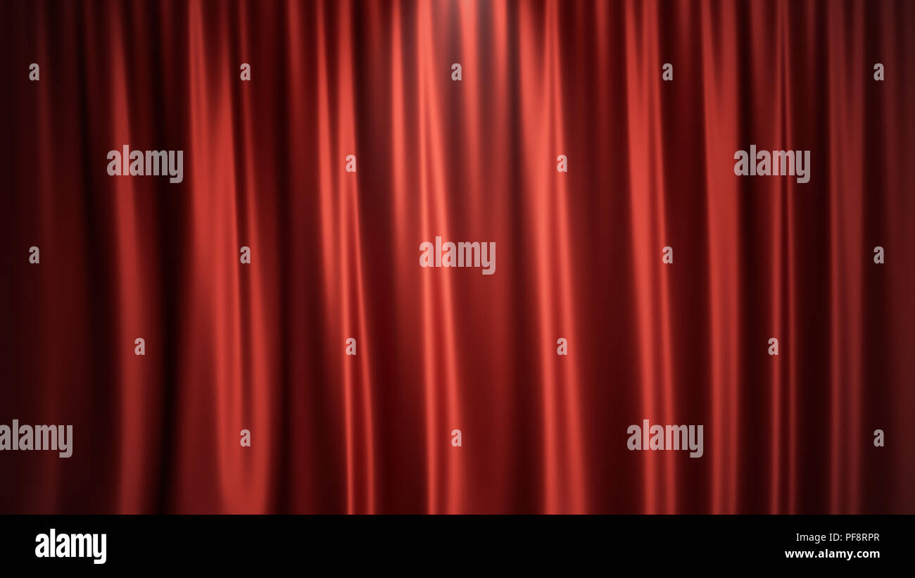 Illustration 3D de rideaux en velours de soie rouge luxe décoration ...