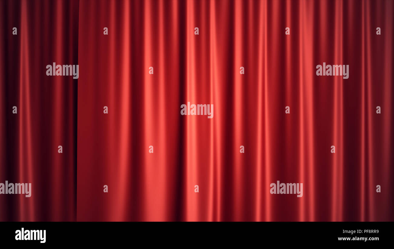Illustration 3D de rideaux en velours de soie rouge luxe décoration ...