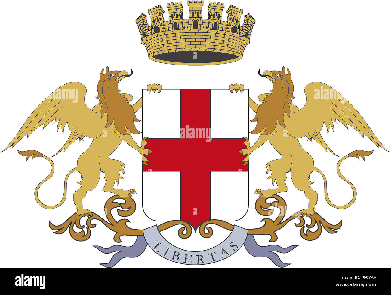 Armoiries de la ville italienne de Gênes - Italie Photo Stock - Alamy