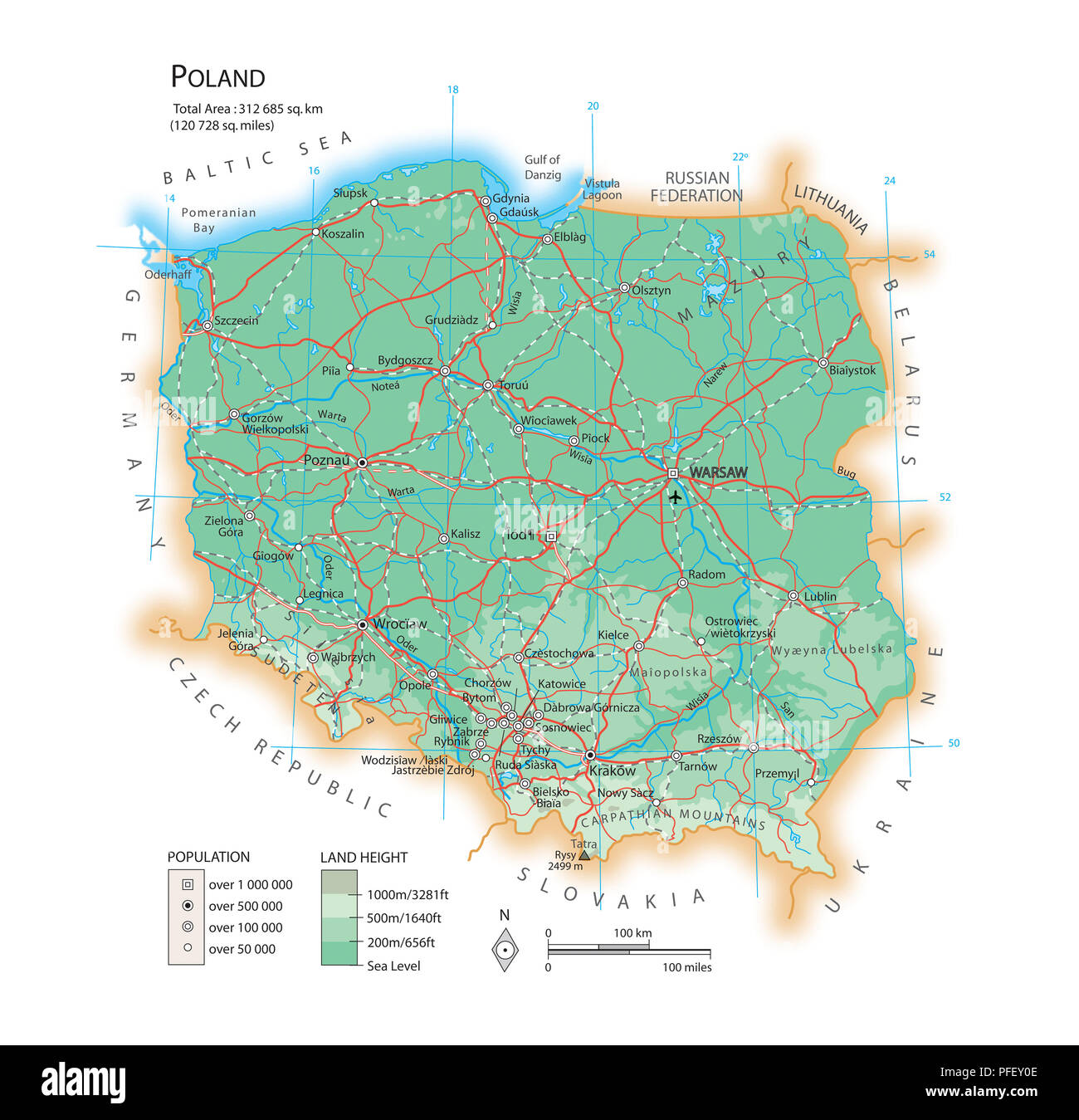 Poland country map Banque de photographies et d’images à haute ...