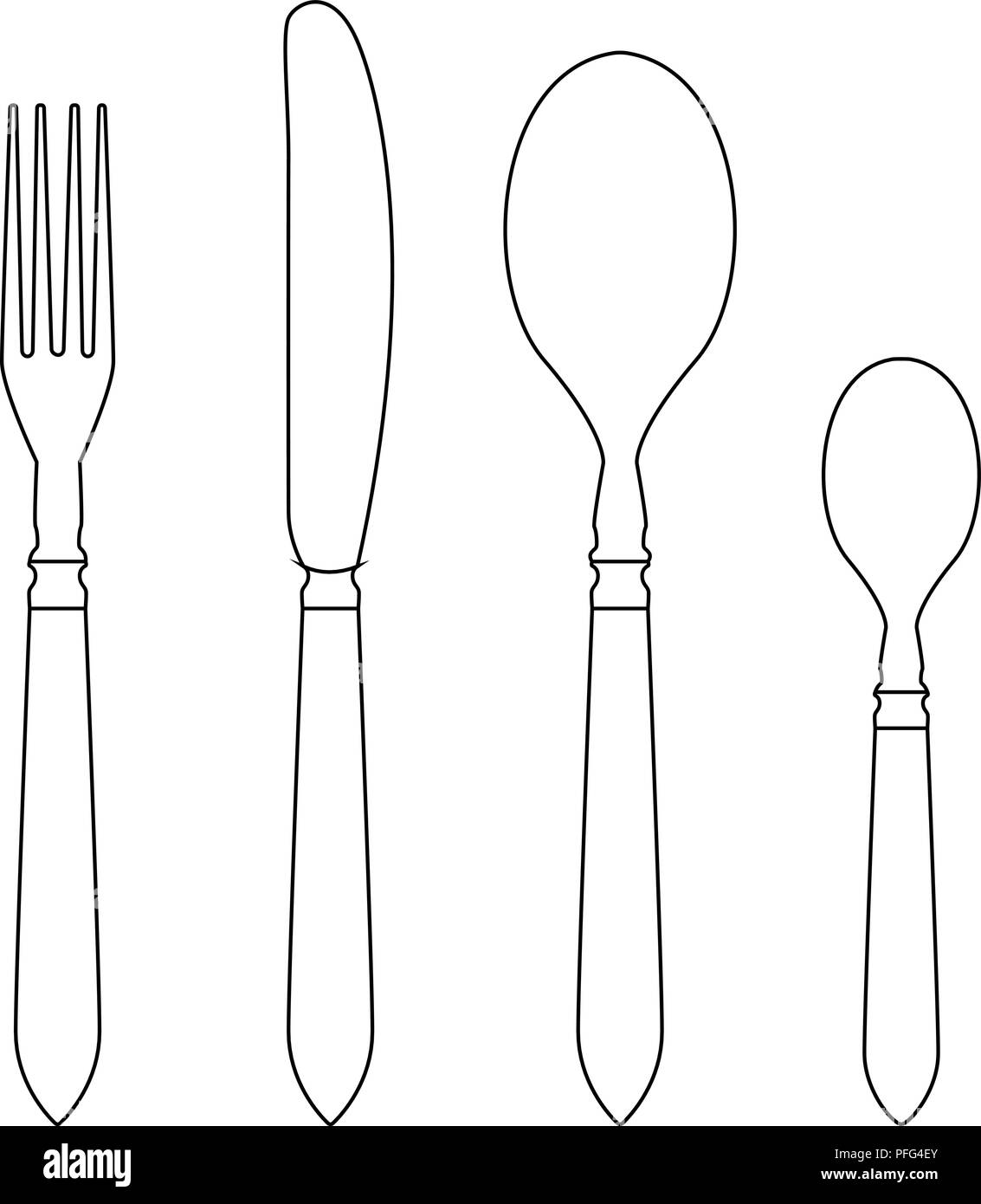 Couverts de table dessin Banque d'images vectorielles - Alamy