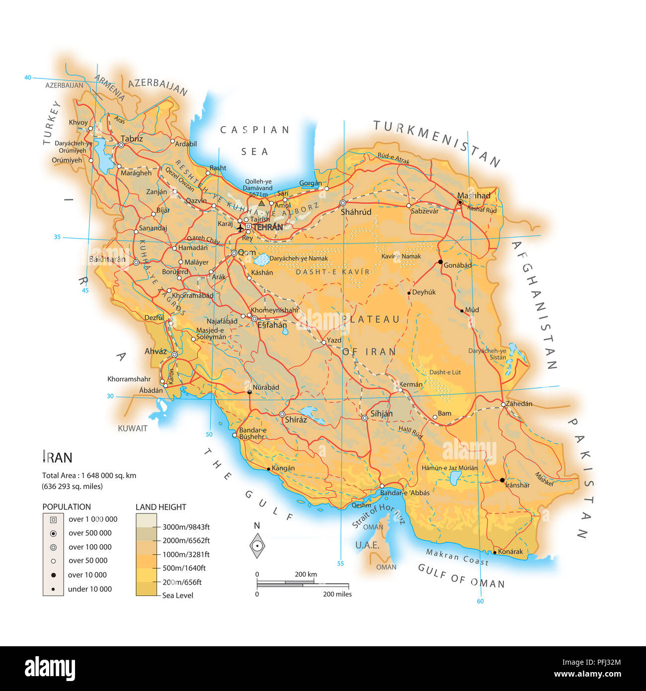 Map of iran Banque de photographies et d’images à haute résolution - Alamy