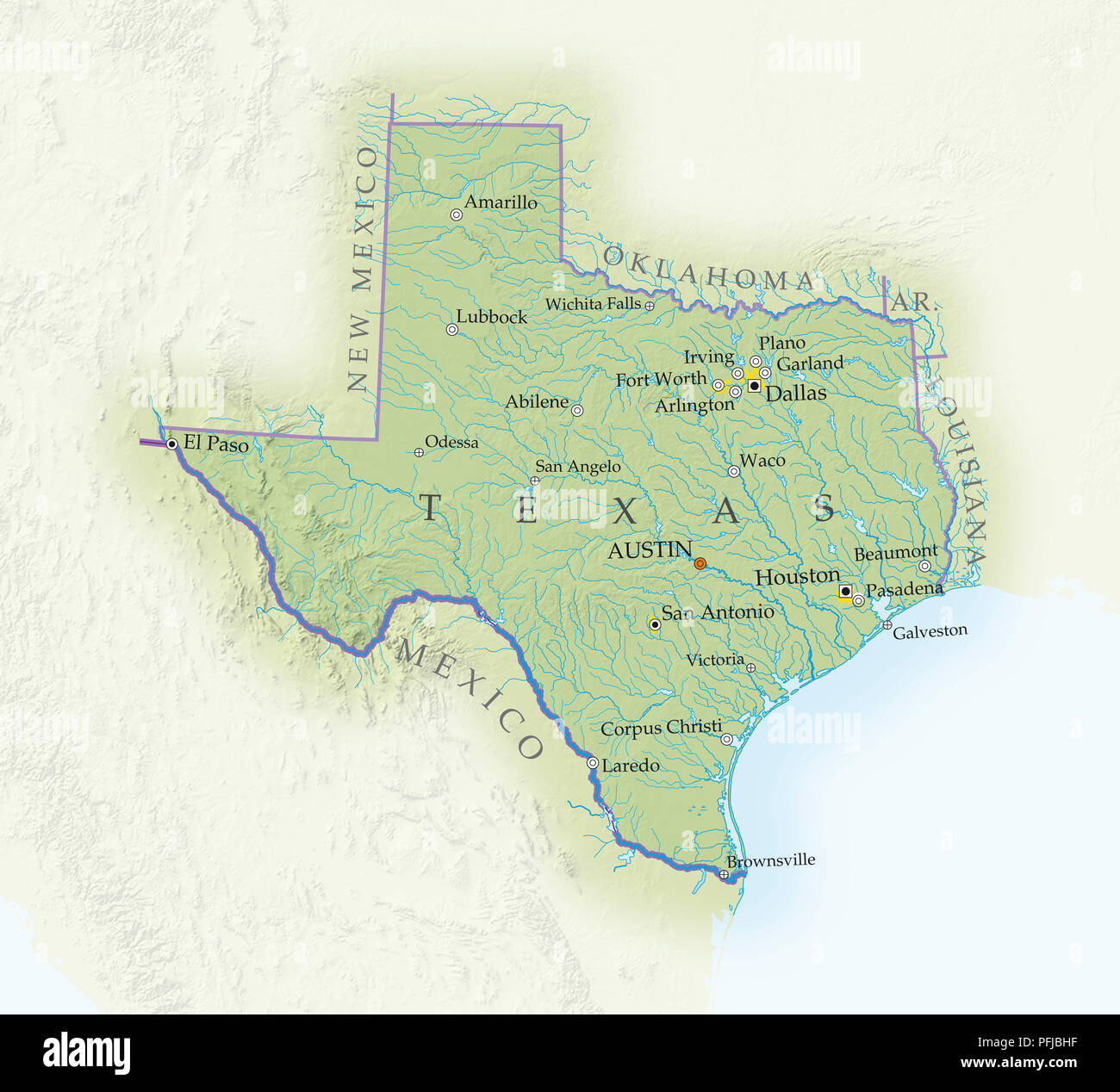 La carte du Texas, close-up Photo Stock - Alamy