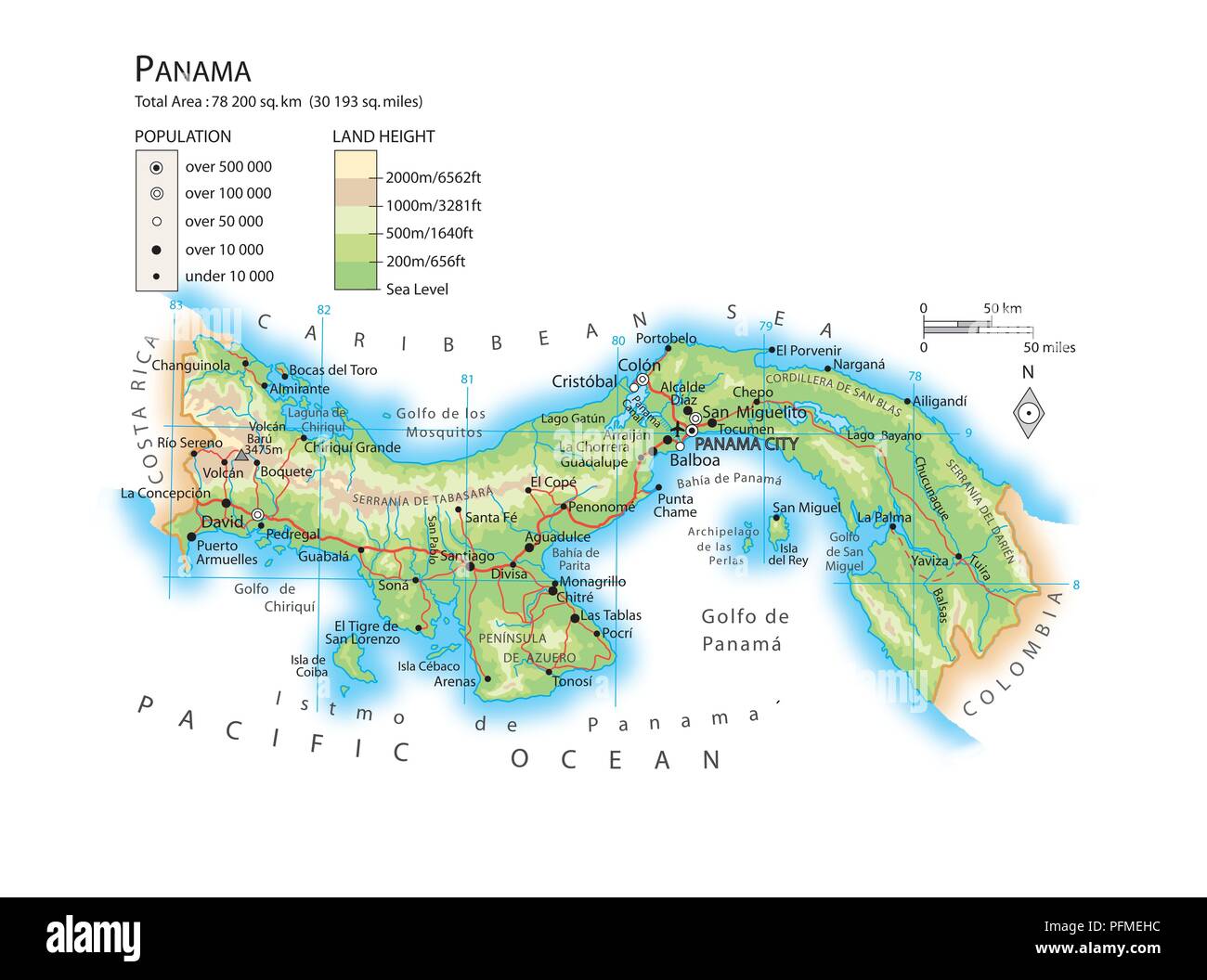 La imagen del mapa de panama Banque de photographies et d’images à ...