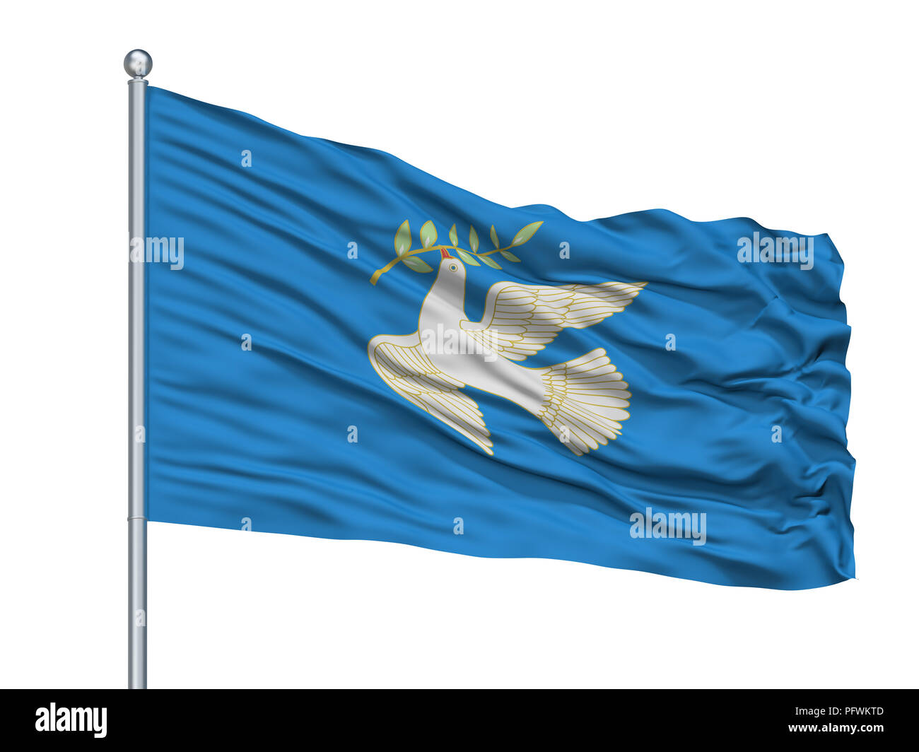 La Ville d'Azov drapeau sur mât, Russie, isolé sur fond blanc Photo ...