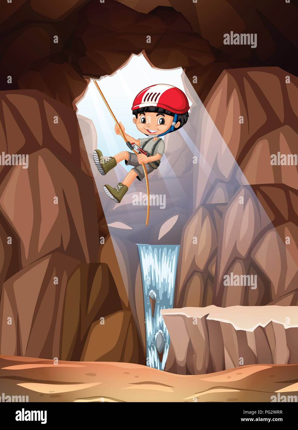 Descente en rappel descente en rappel Banque d'images vectorielles - Alamy