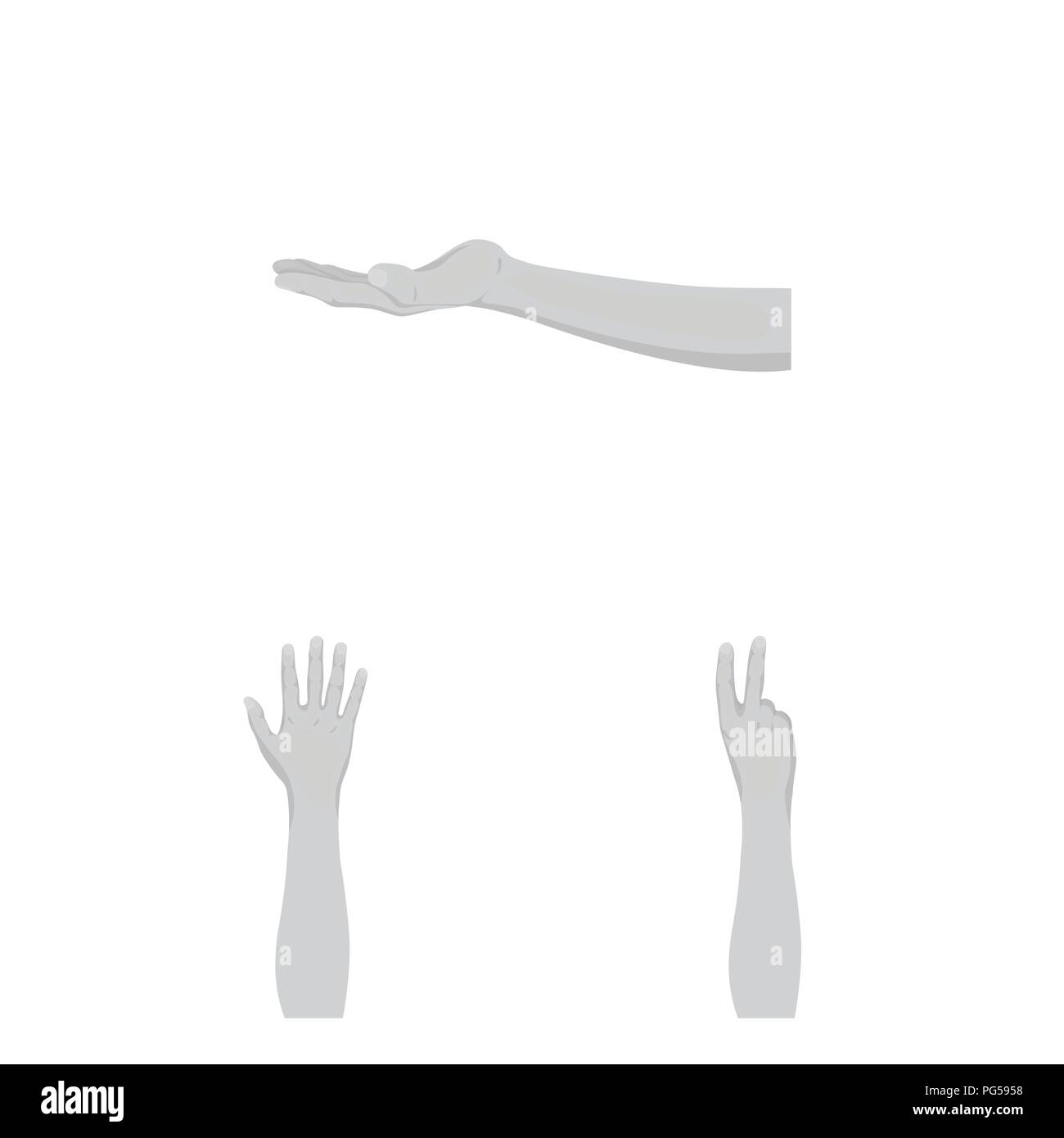 Les gestes et leur signification des icônes monochromes dans set ...