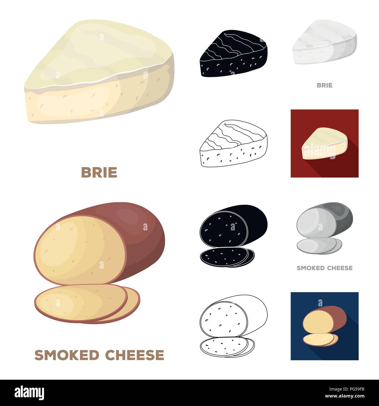 Différents types de fromage cartoon,Black,télévision,contour,monochrome ...