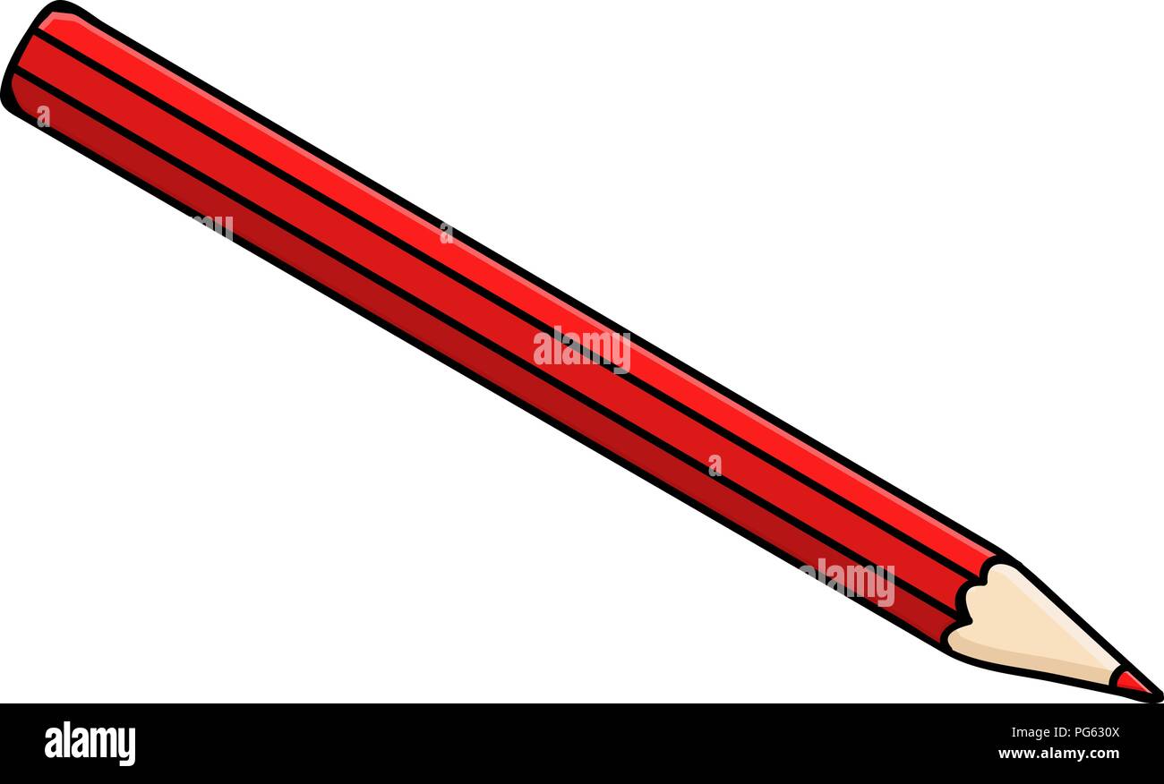 Dessin au crayon rouge Banque d'images vectorielles - Alamy