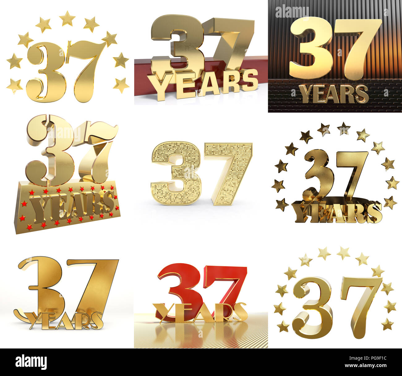 Numéro de série de vingt trente sept (37) célébration de l'année design ...