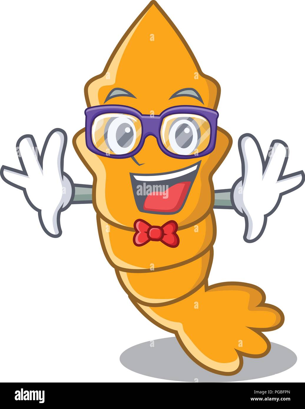 Crevettes crues fraîches geek sur les personnages cartoon vector ...