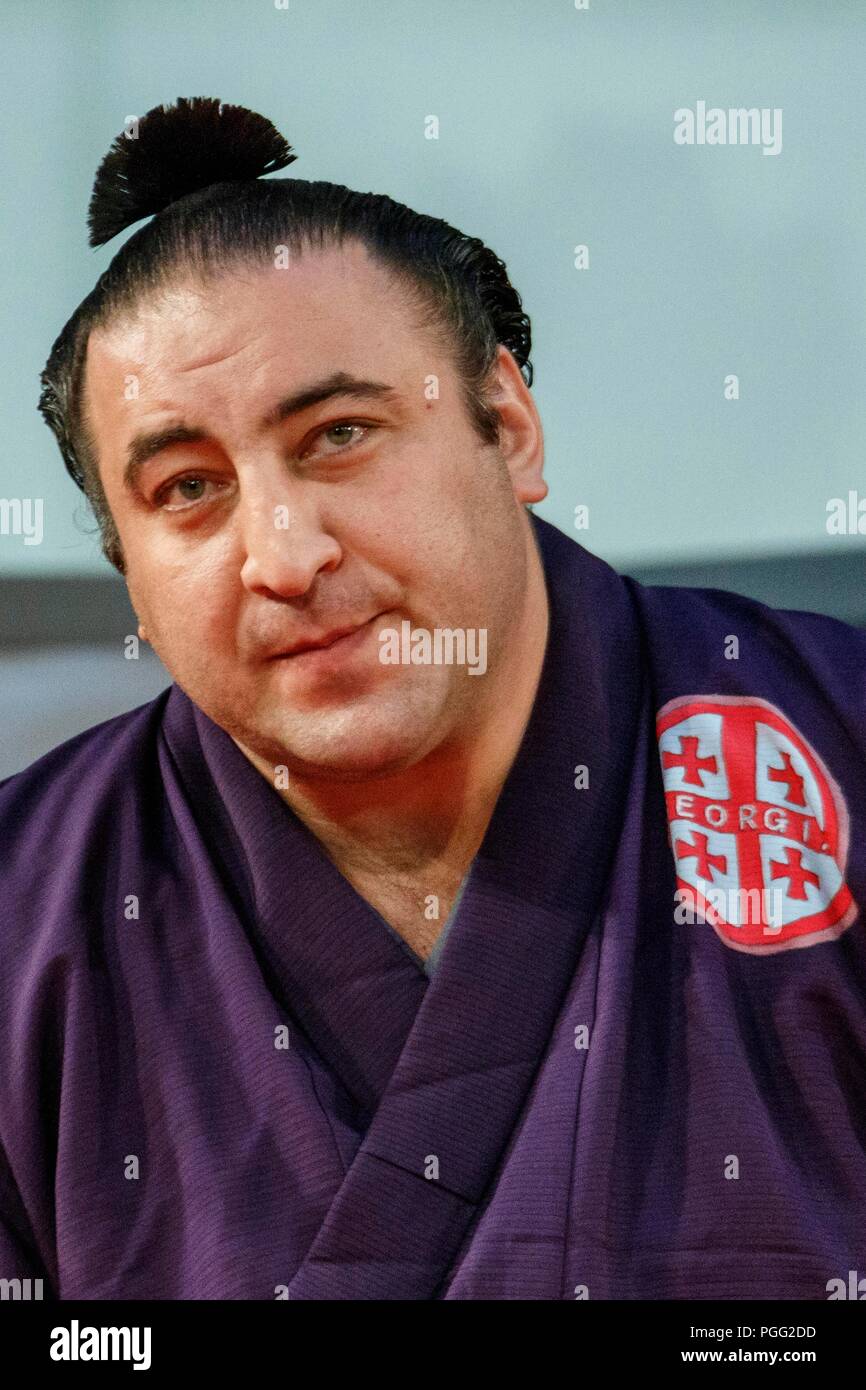 Tokyo, Japon. Août 26, 2018. Tochinoshin Tsuyoshi Sumo wrestler assiste ...