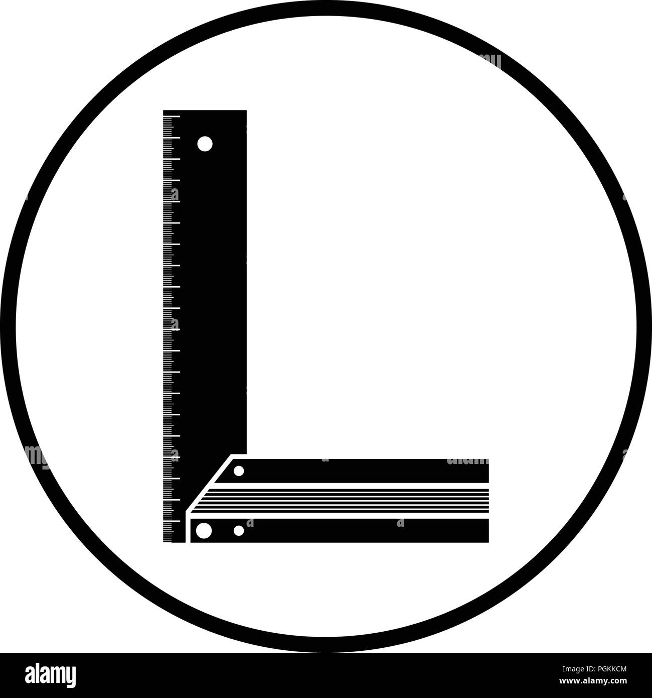 Icône de l'équerre. Cercle mince de conception. Vector illustration ...