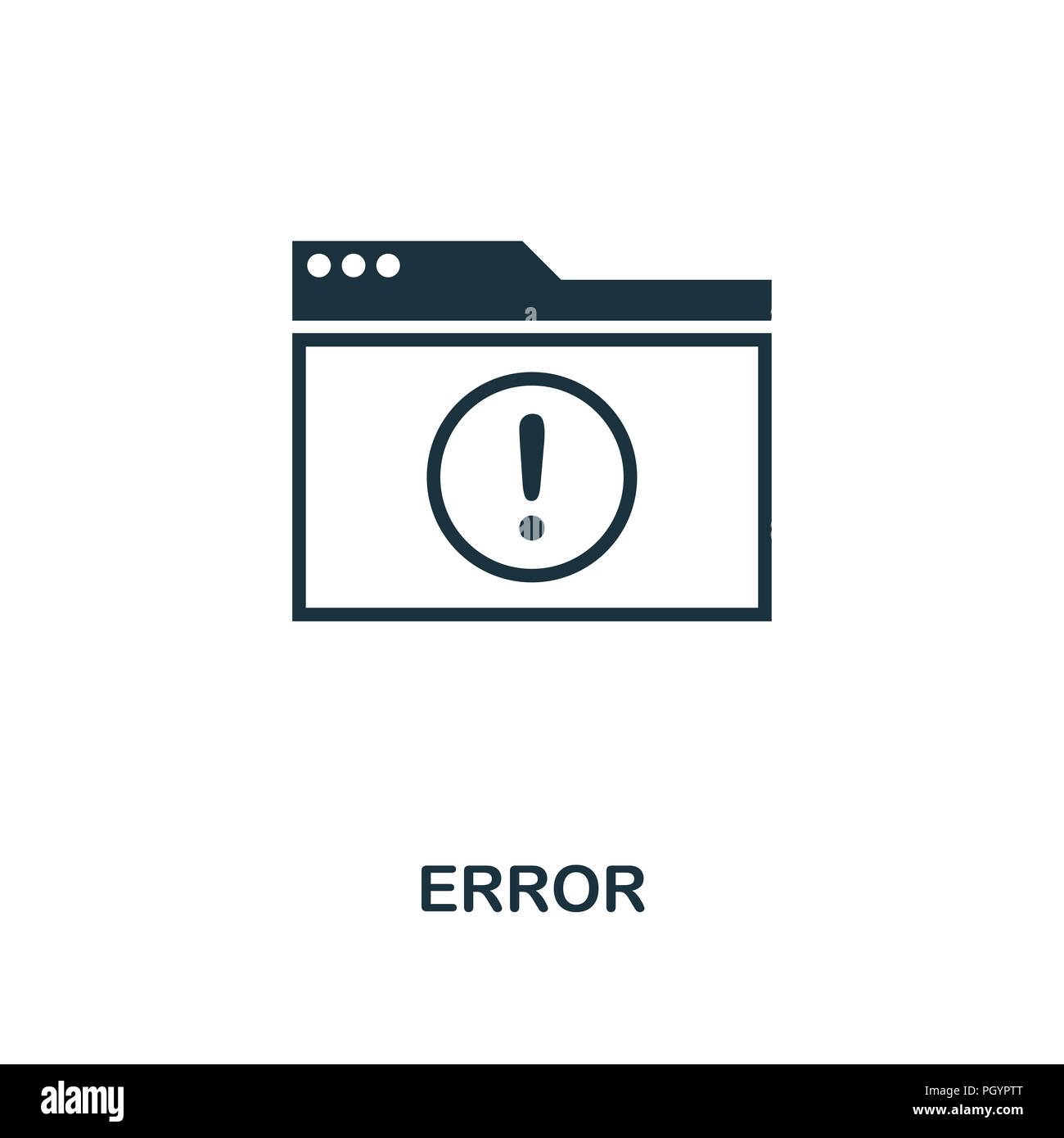 Icône d'erreur. Design style monochrome d'internet security collection ...