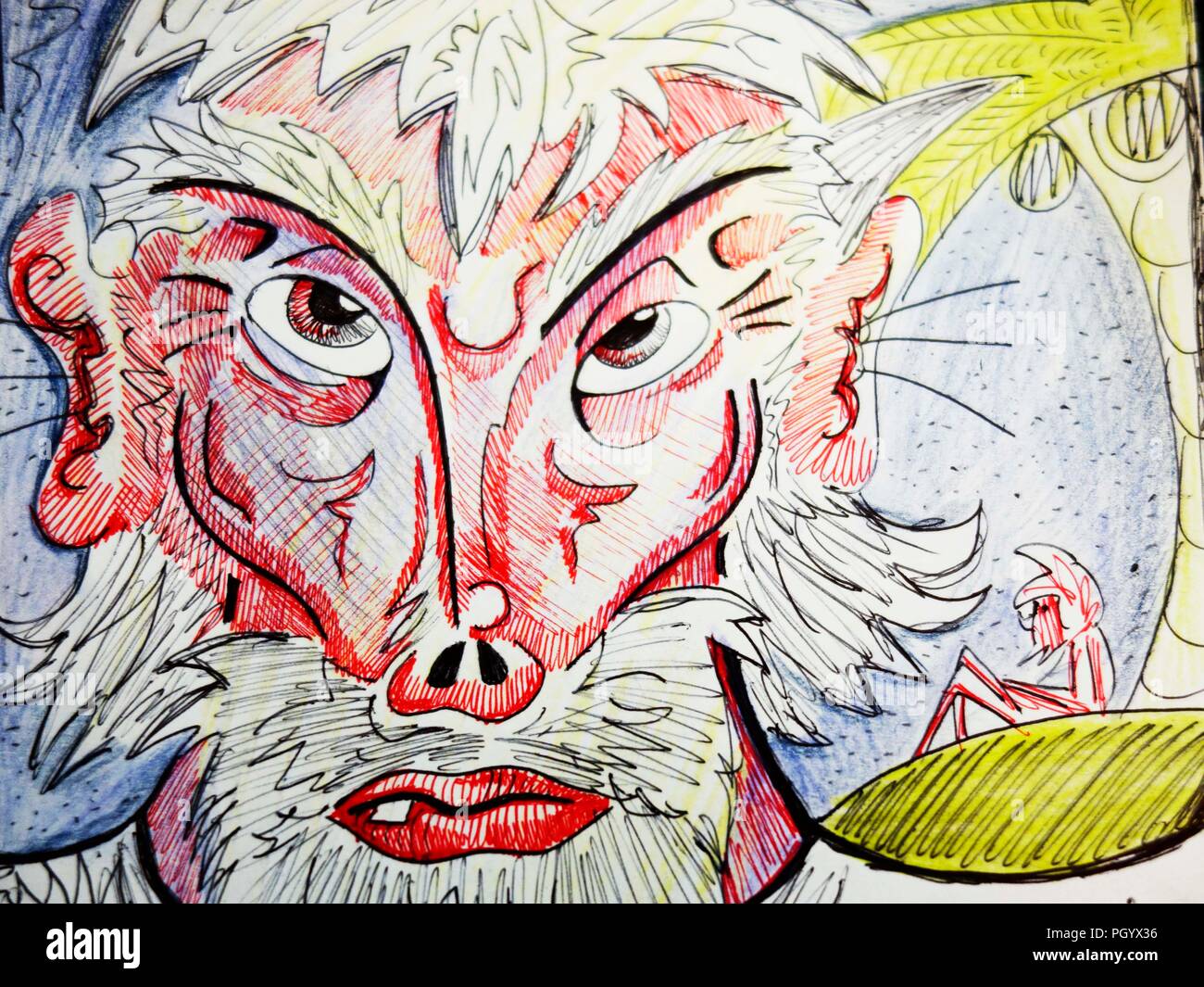 Dessin weird face Banque de photographies et d’images à haute ...