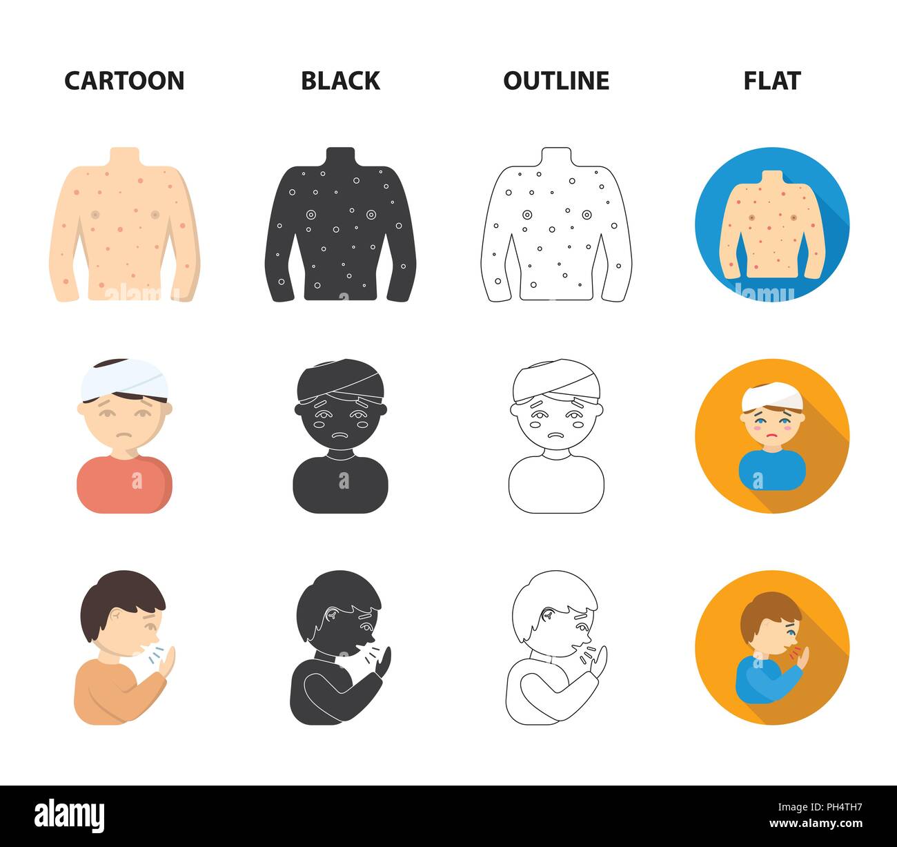 Tousser dans le mouchoir cartoon Banque de photographies et d’images à ...