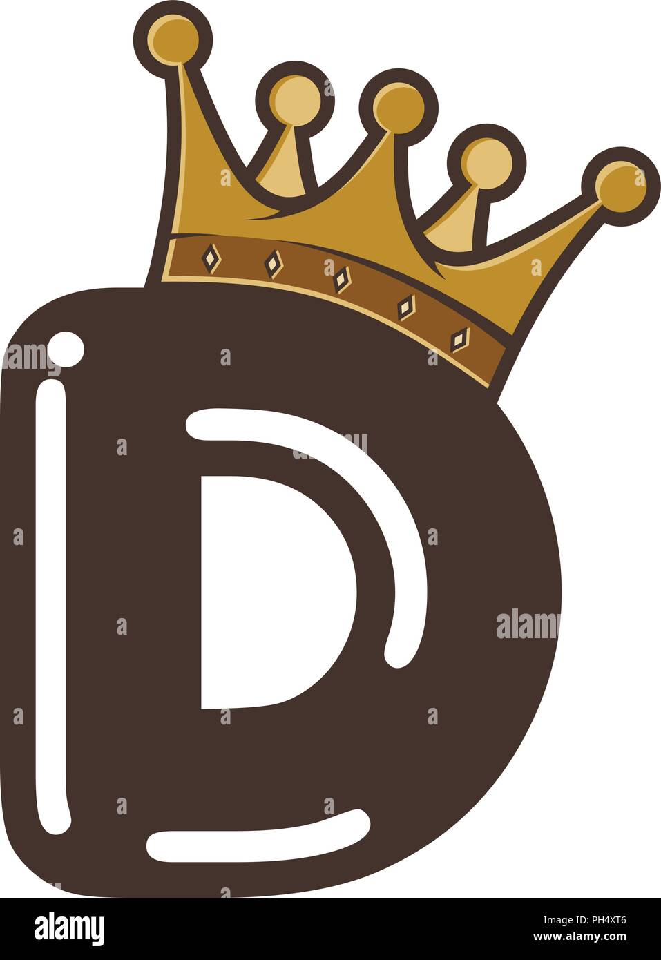 Lettre de l'alphabet avec la couronne du roi reine vector Image ...