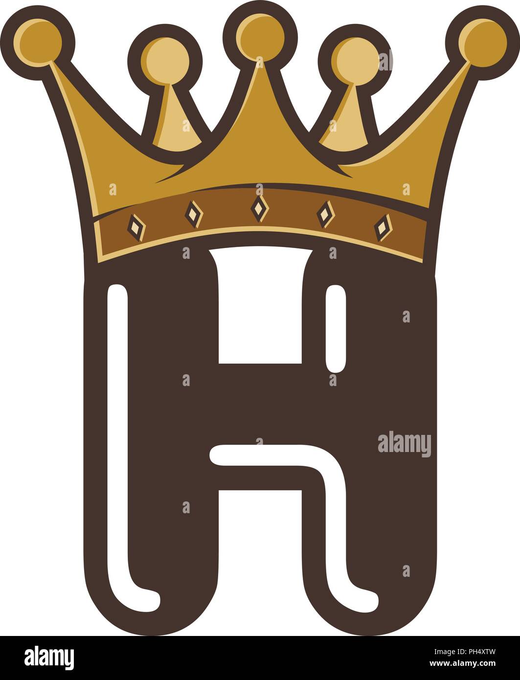 Lettre de l'alphabet avec la couronne du roi reine vector Image ...