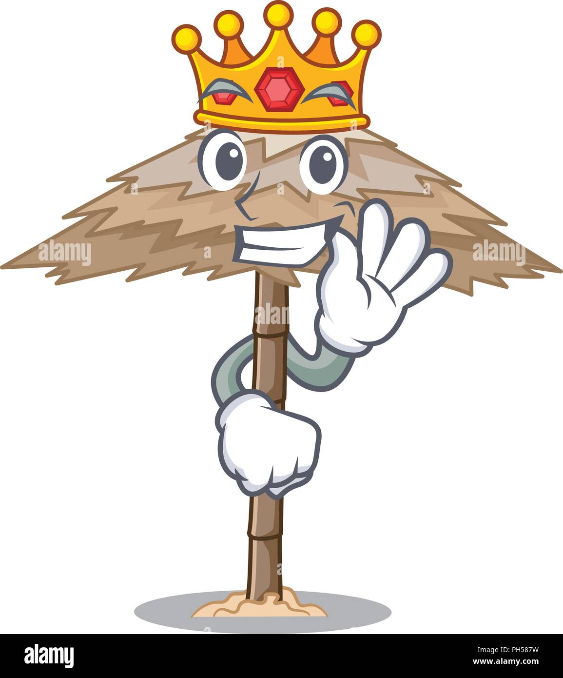 Belle plage de sable King abri isolé cartoon vector illustration Image ...