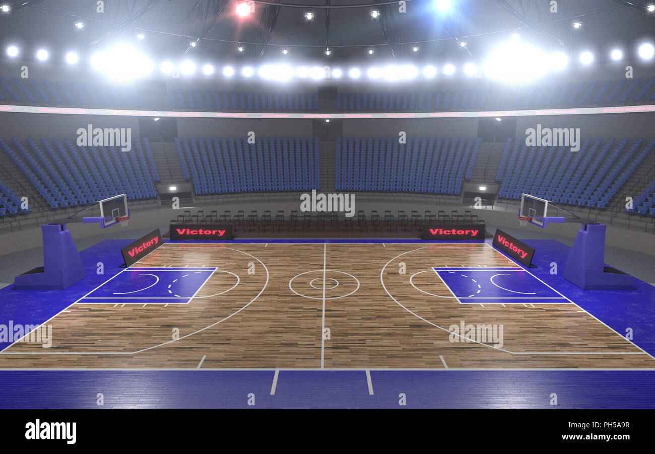 3D render of stade de basket ball avec des lumières Photo Stock - Alamy