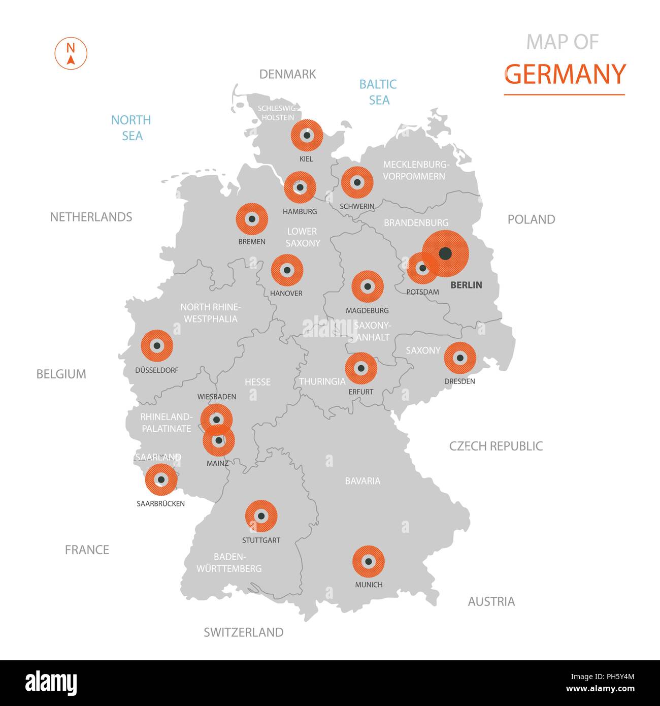 Germany political map capital berlin Banque de photographies et d ...