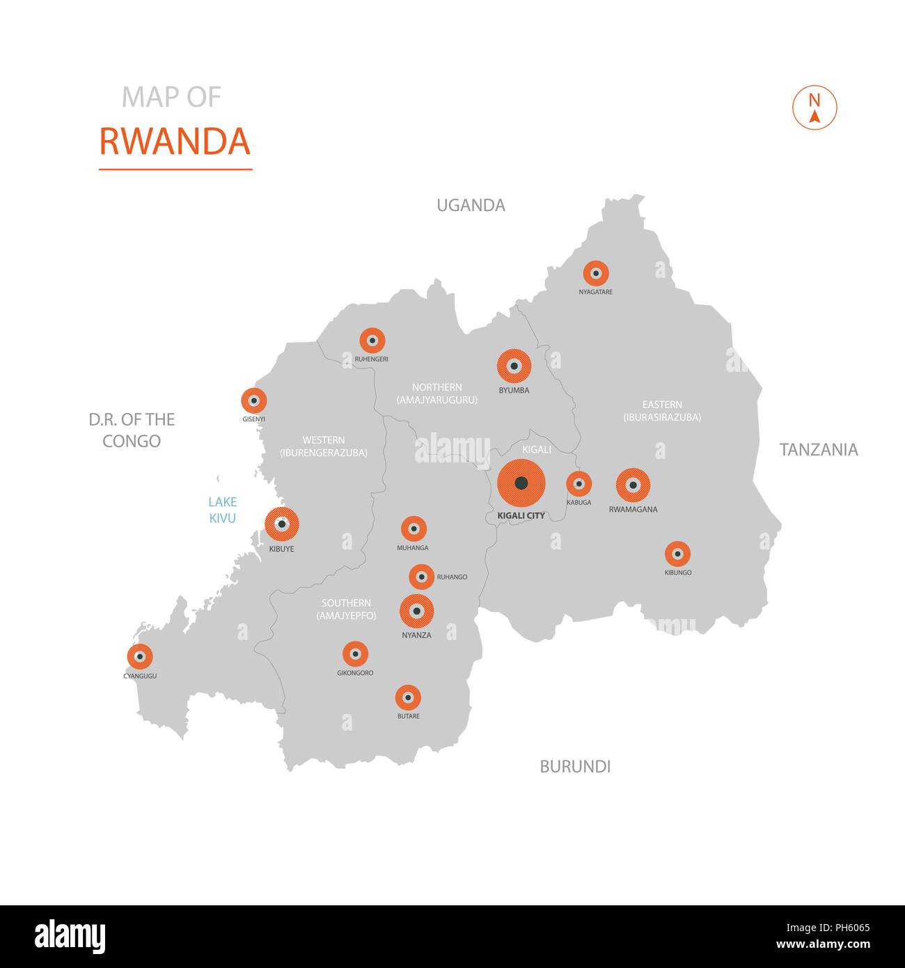 Carte du rwanda Banque de photographies et d’images à haute résolution ...