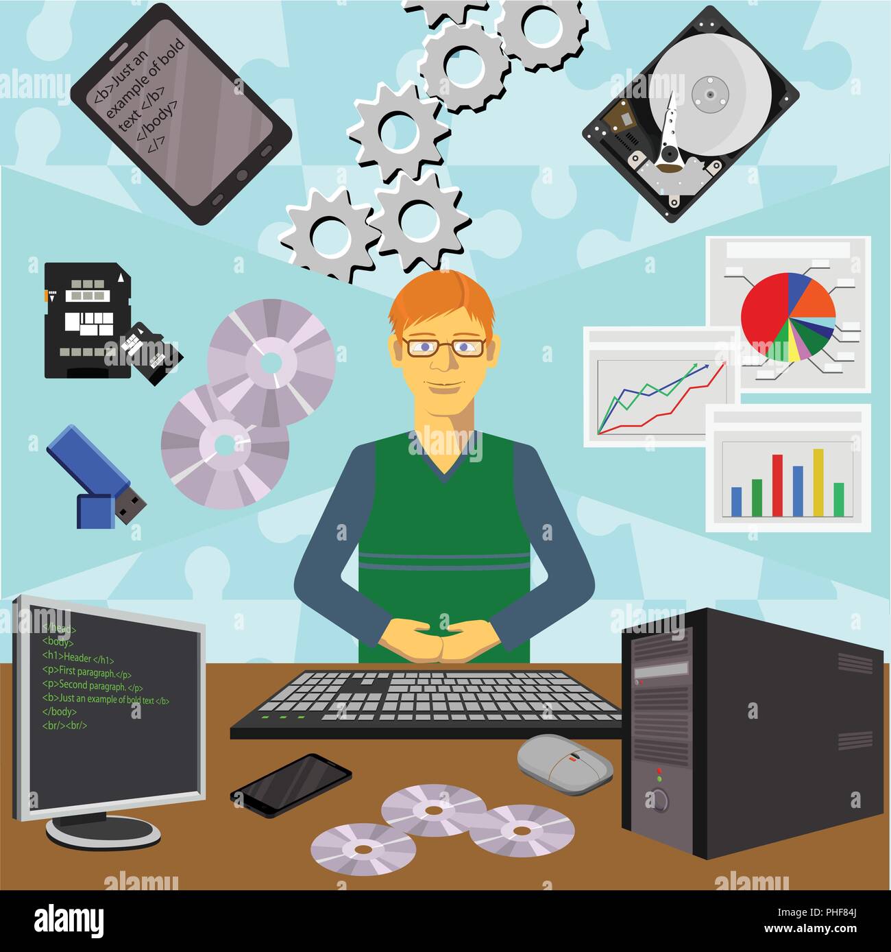 Carte de programmation Banque d'images vectorielles - Alamy