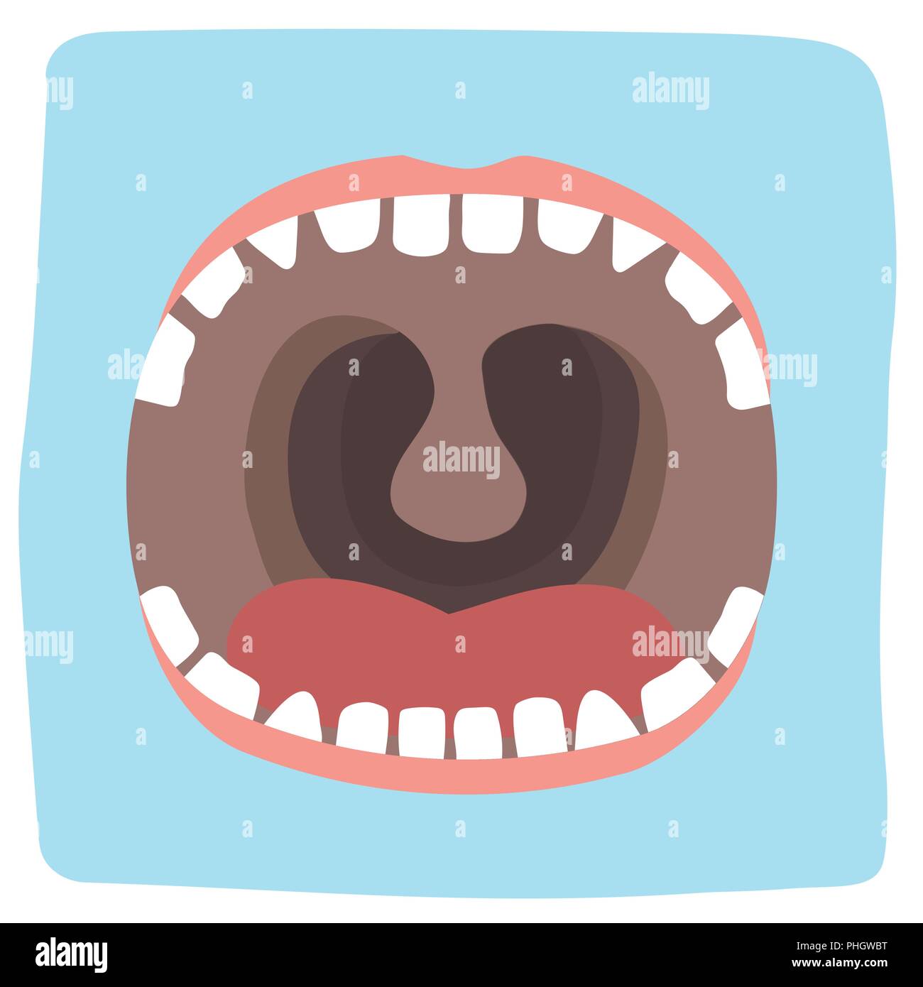Une bouche ouverte avec des dents Banque d'images vectorielles - Alamy