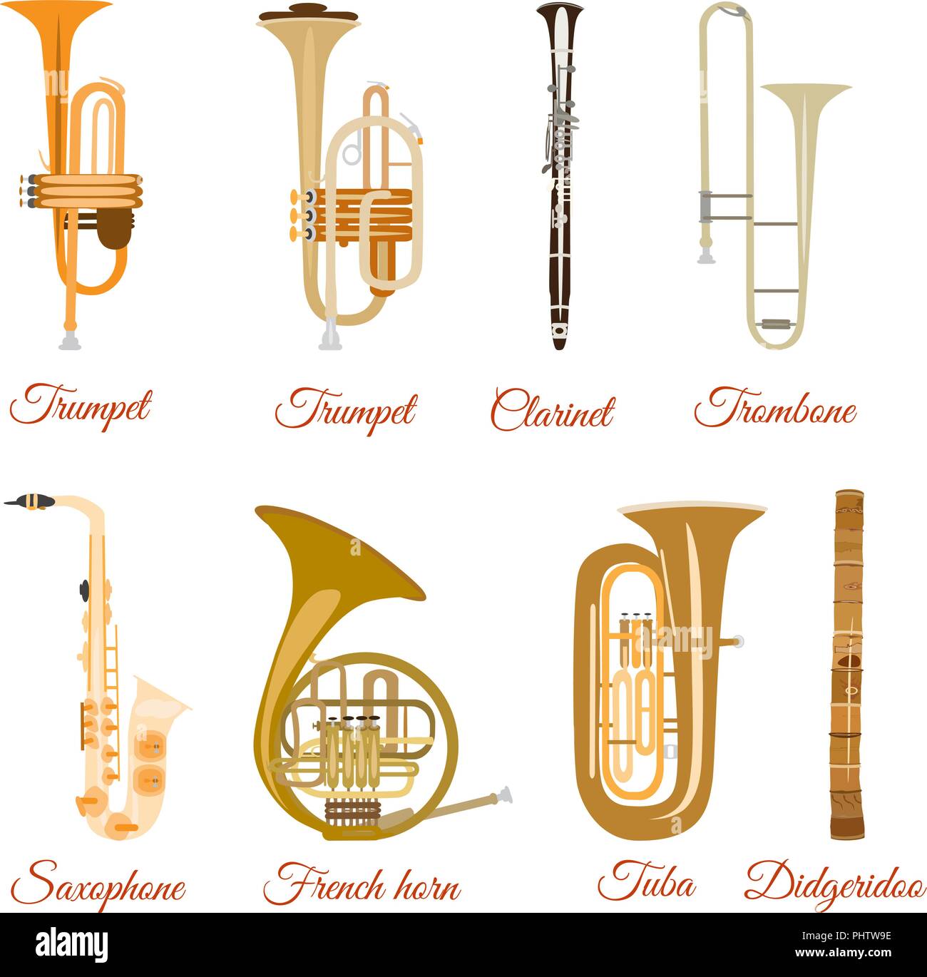Instruments a vent Banque d'images vectorielles - Alamy