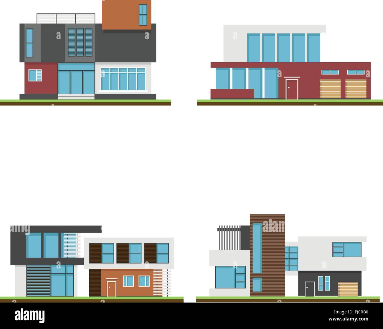 Ensemble de maisons et maisons modernes, design et architecture ...