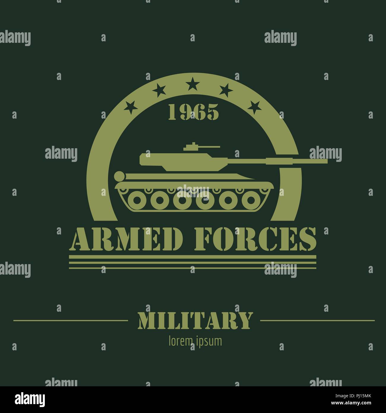 Et des véhicules blindés militaires logos et insignes. Modèle de ...