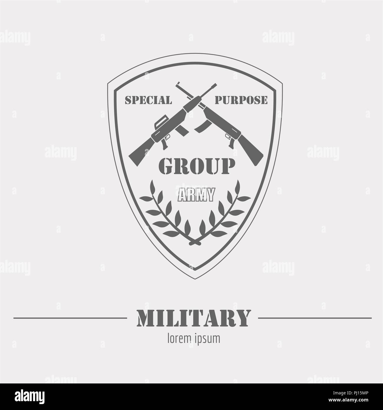 Et des véhicules blindés militaires logos et insignes. Modèle de ...