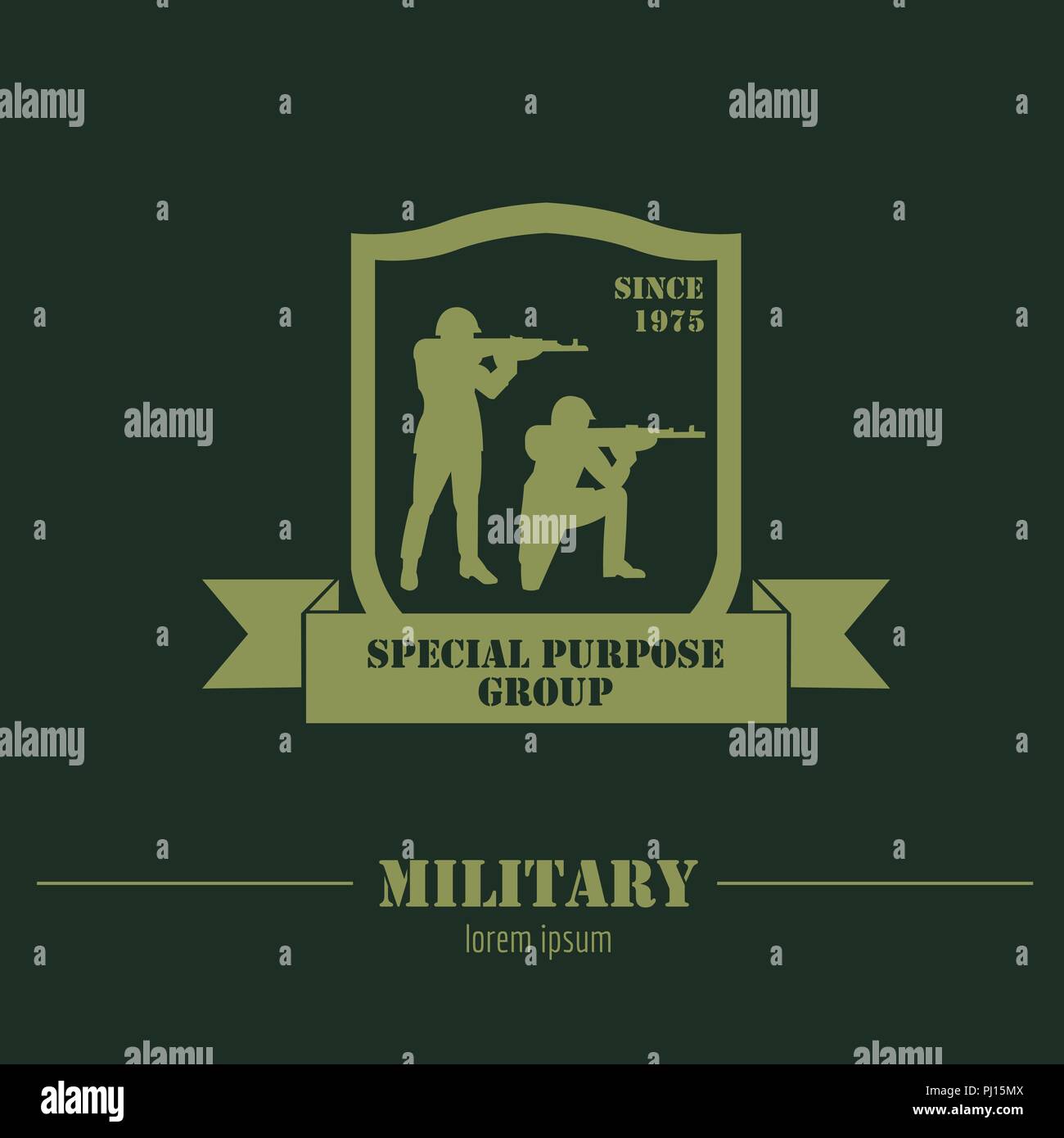 Et des véhicules blindés militaires logos et insignes. Modèle de ...