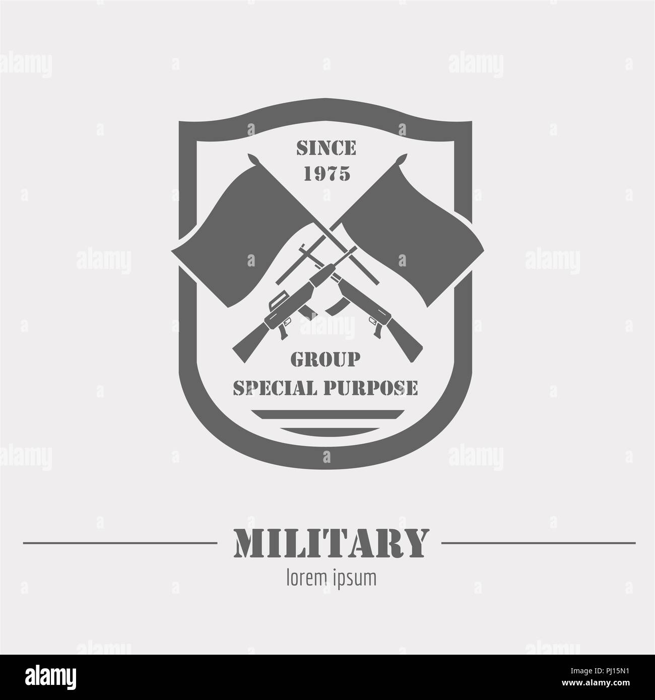 Et des véhicules blindés militaires logos et insignes. Modèle de ...